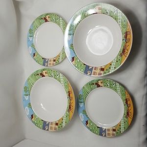 Sango | Dining | Sango China Country Road Soup Bowls And Salad Plates ...